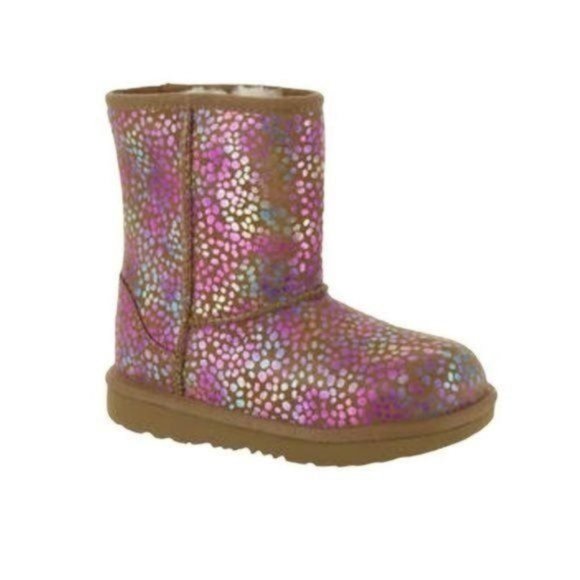 UGG | Shoes | Ugg Classic Spots Girls Boot Pink Sparkly Size 6 Like New | Poshmark